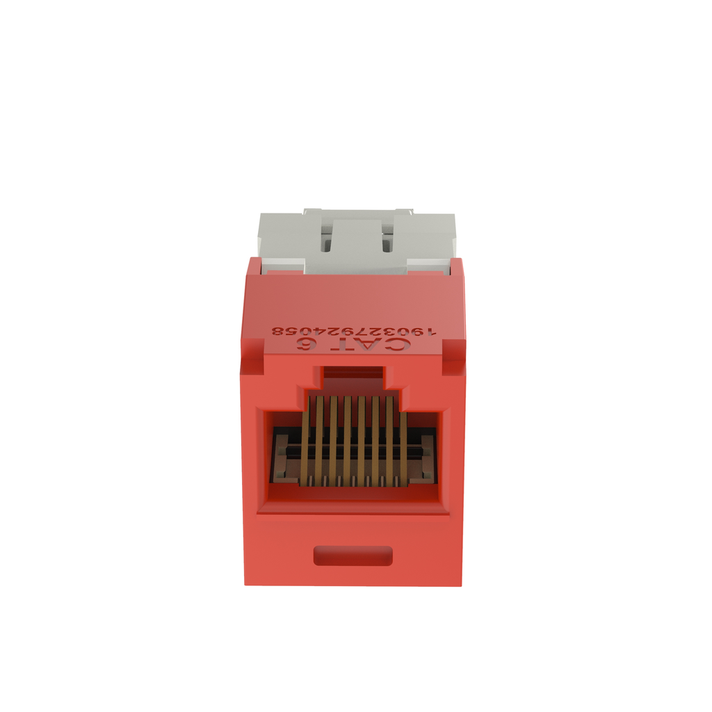 Mini-Com® UTP RJ45 Cat 6 TG Jack Module, Red | Mayer Electric