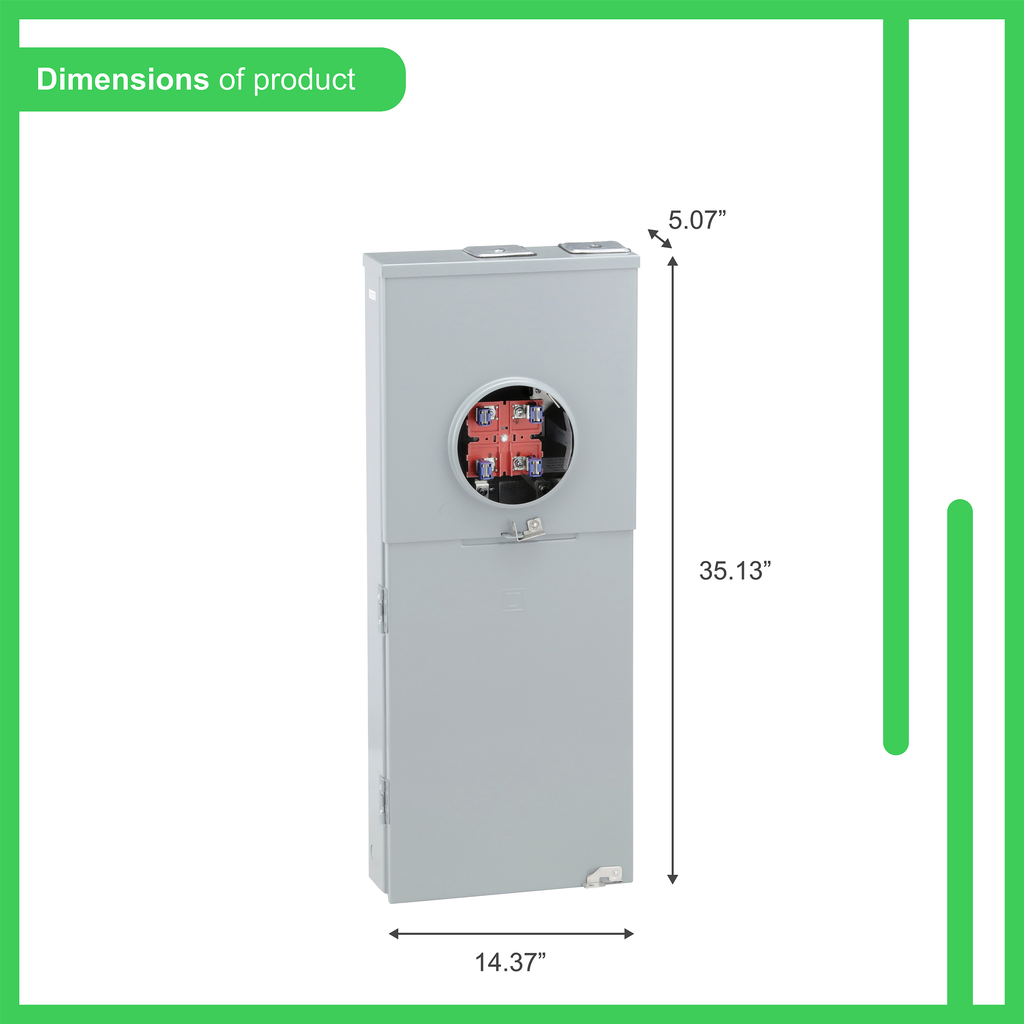 Square D RC816F200C 200 Amp 1-Phase 3-Wire Surface Mount Overhead ...