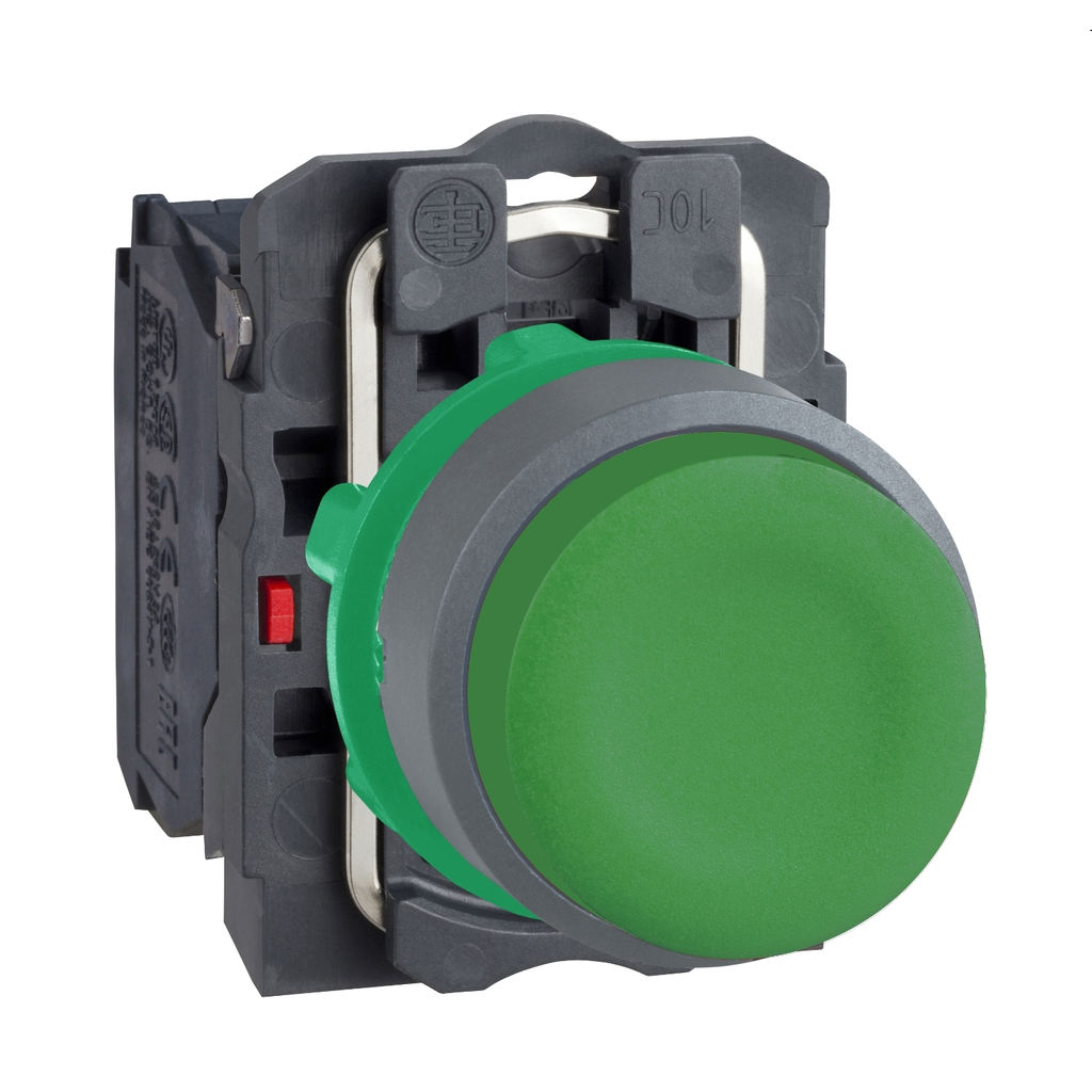 Push button, Harmony XB5, green projecting pushbutton with clear boot 1 ...