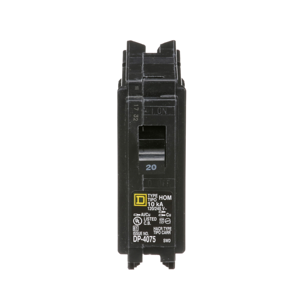 Square D HOM120 120/240 Volt 20 Amp Miniature Circuit Breaker | Capital ...