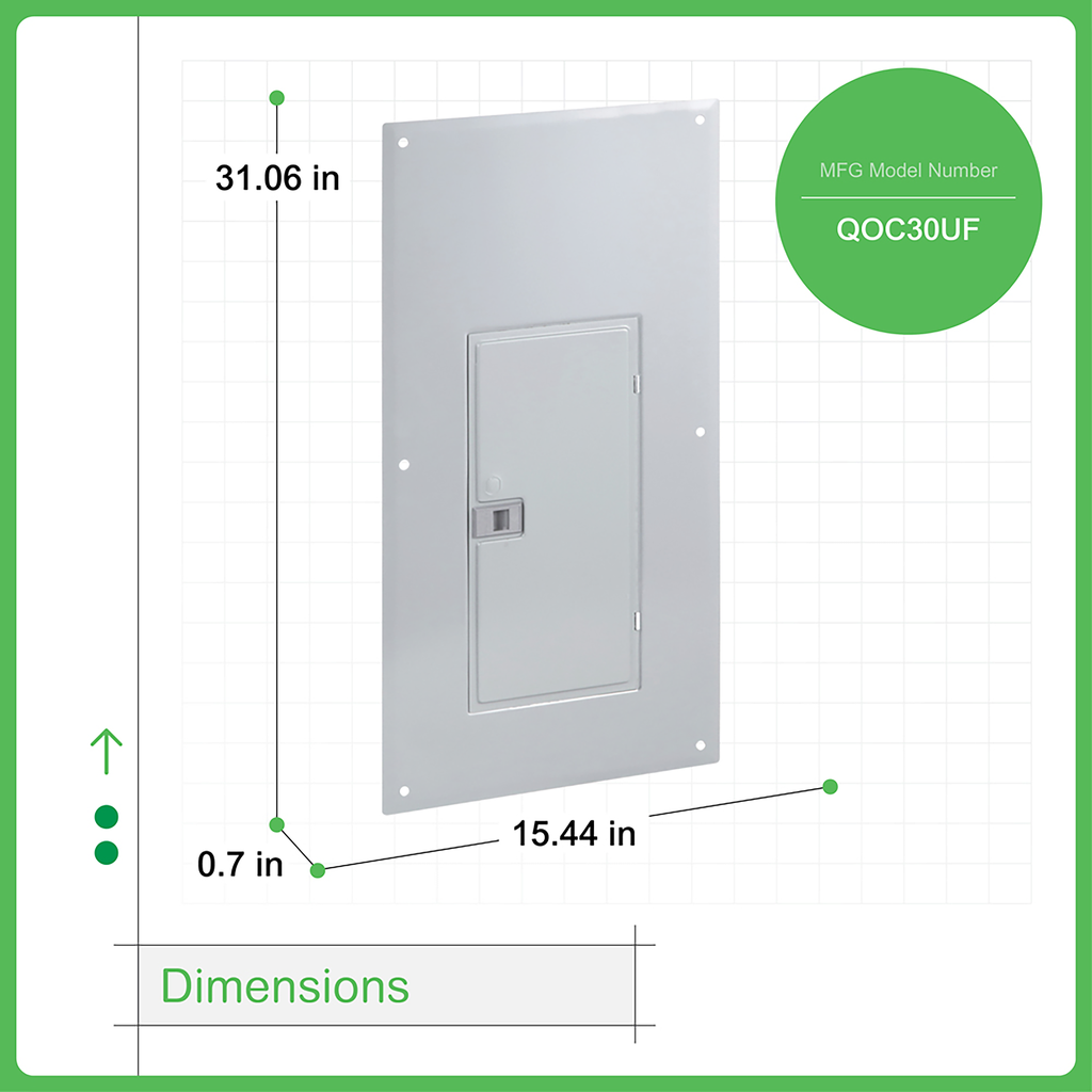 Square D QOC30UF Load Center Cover, 30 Circuits, Flush-Mount, NEMA-1 ...