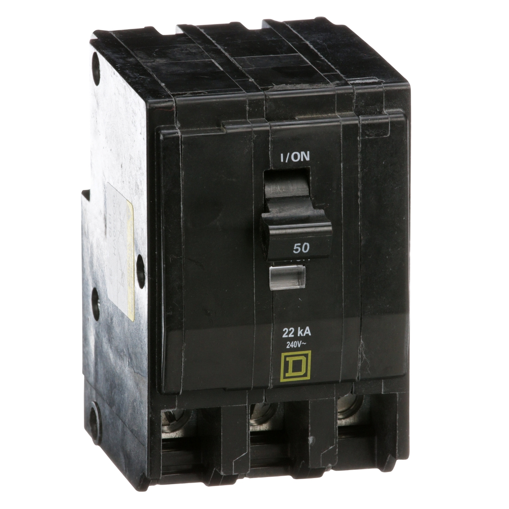 Square D QO350VH 3-Pole 50 Amp 240 Volt Plug-On Miniature Circuit ...