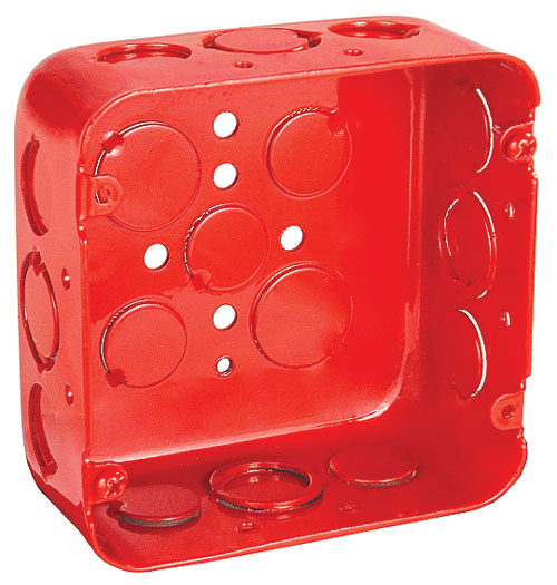 Garvin 72171-RED 4-11/16" Square Drawn Junction Box, 2-1/8" Deep, 1/2 ...