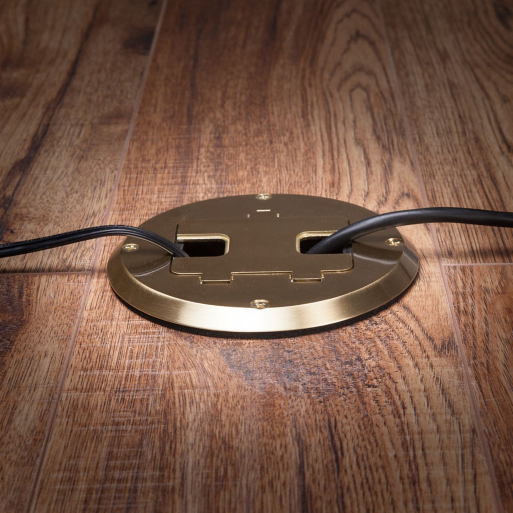 Raco 6239BP Single Gang Floor Box Kit with Recessed Duplex 15A TR ...