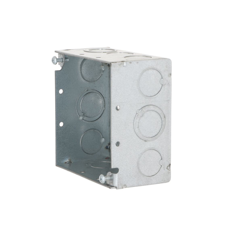 Raco 232 4" Steel Square Box, 2-1/8" Deep, 1/2" & 3/4" Knockouts ...