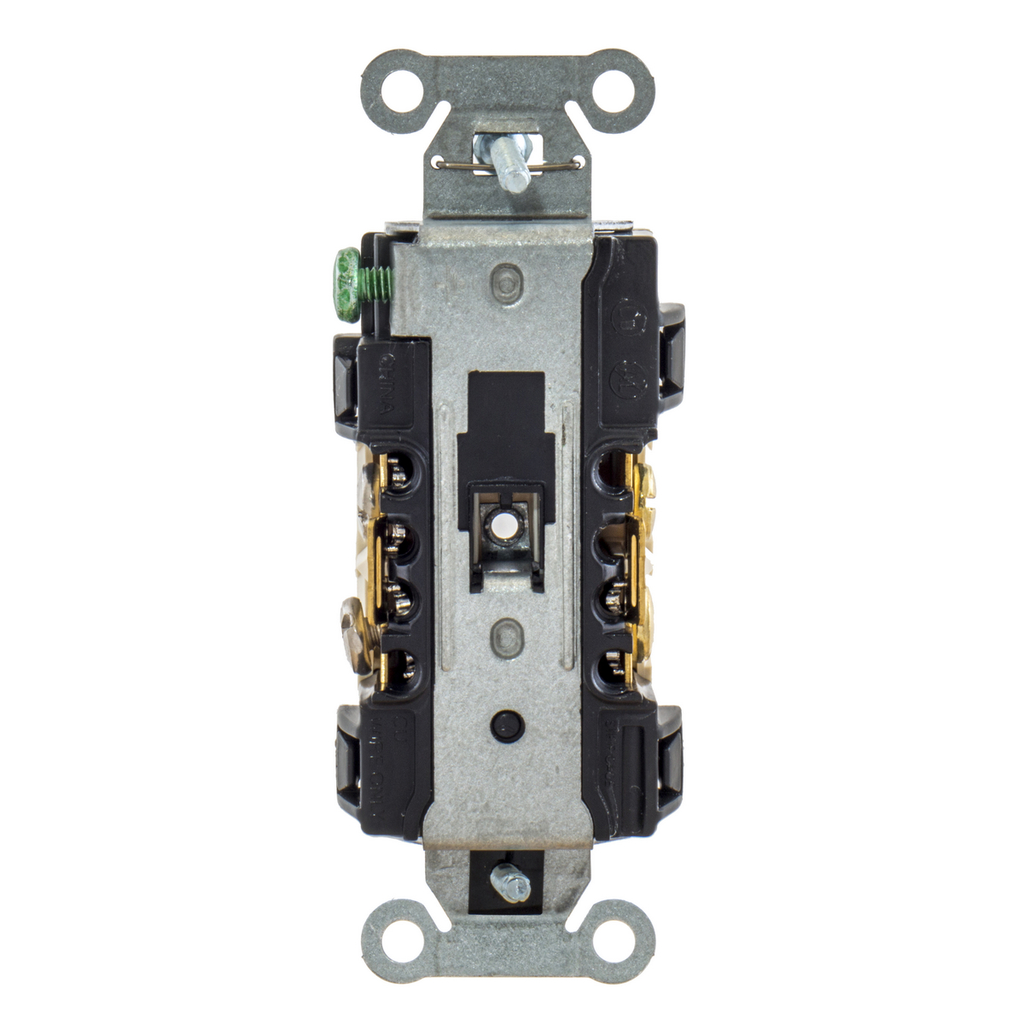 Hubbell BR20C1BLK1/2 CONTROLLED 20A 125V, B/S, DUP, BK | Cooper Electric