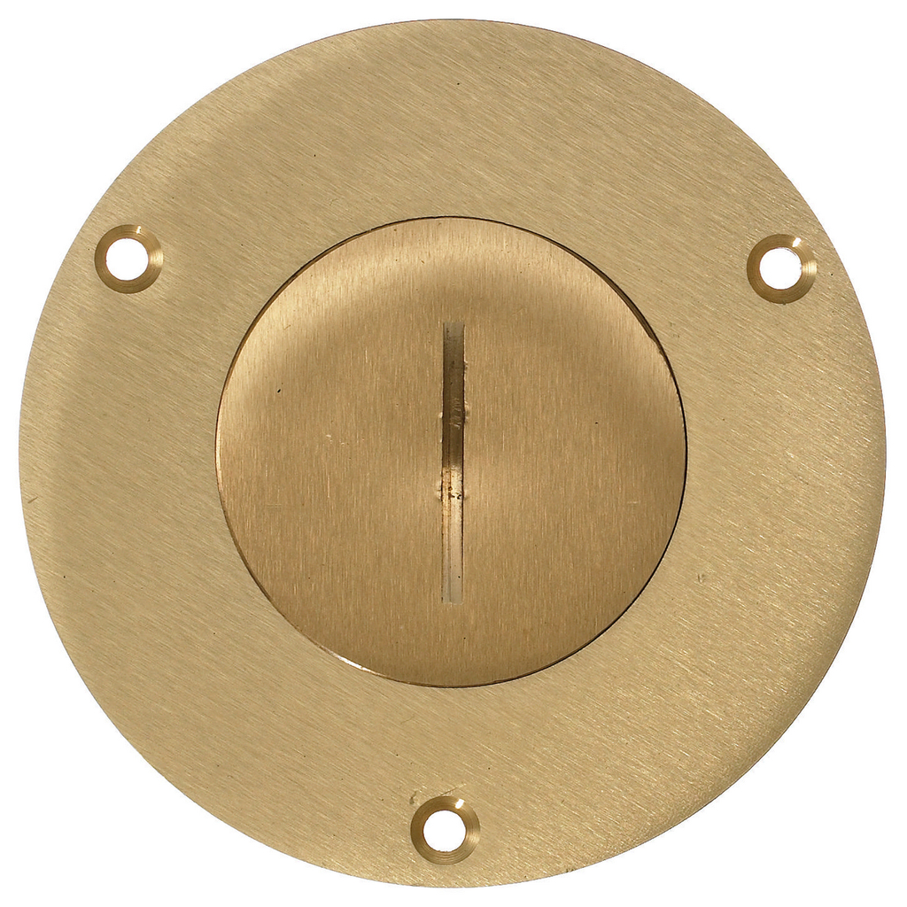 Hubbell S3325 2-1/8 Inch Brass Round Single Receptacle Floor Box Cover ...