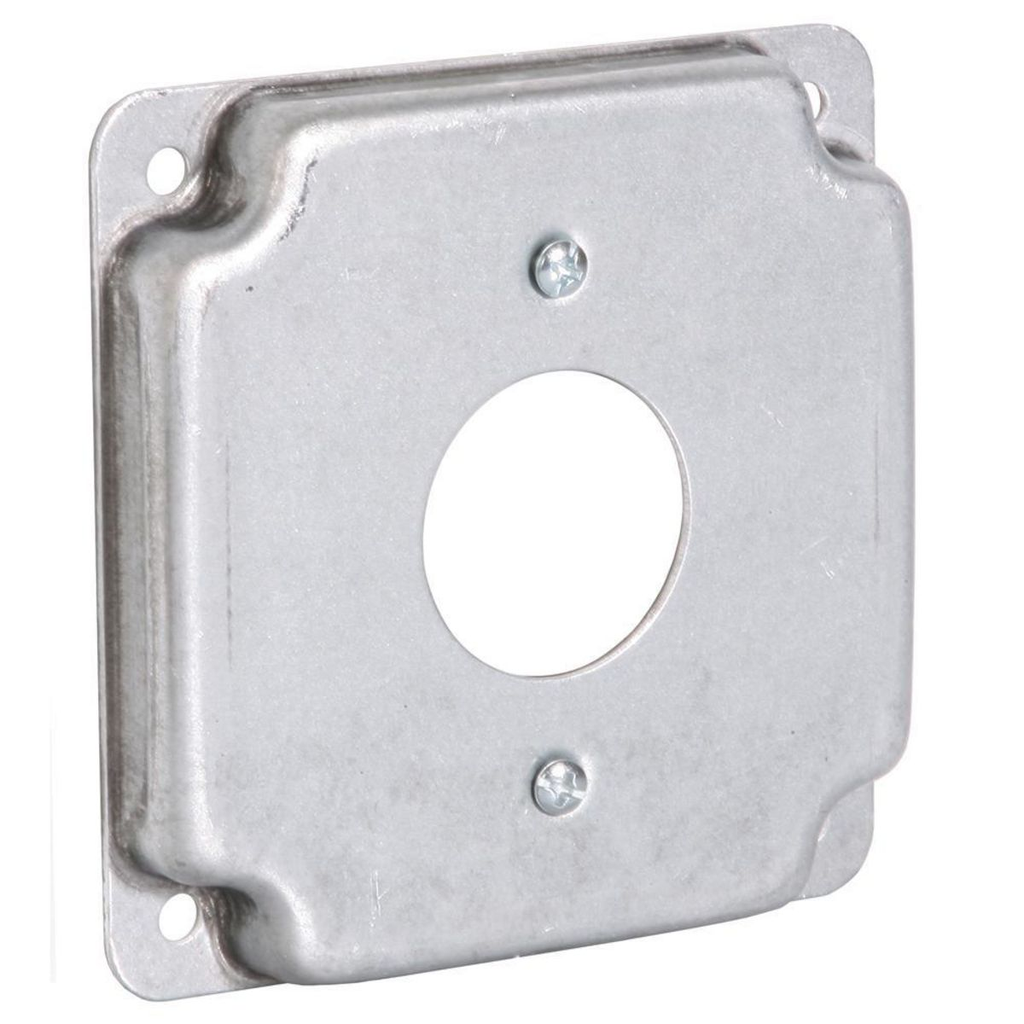 Raco 801C 4" Square Exposed Work Cover, 1 Receptacle, 1.406" Diameter ...