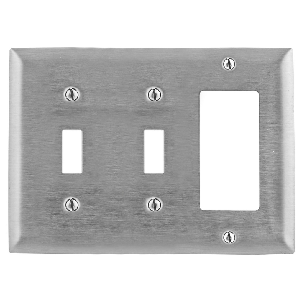 Hubbell SS226 3Gang Wall Plate, 2-Toggle / 1-Decorator, Standard - 302/ ...