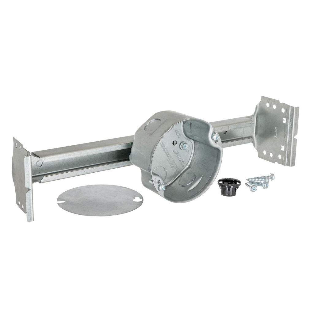 RACO 929 2-1/8 INCH DEEP 4 INCH ROUND BOX WITH KWIK-BRACE SUPPORT ...