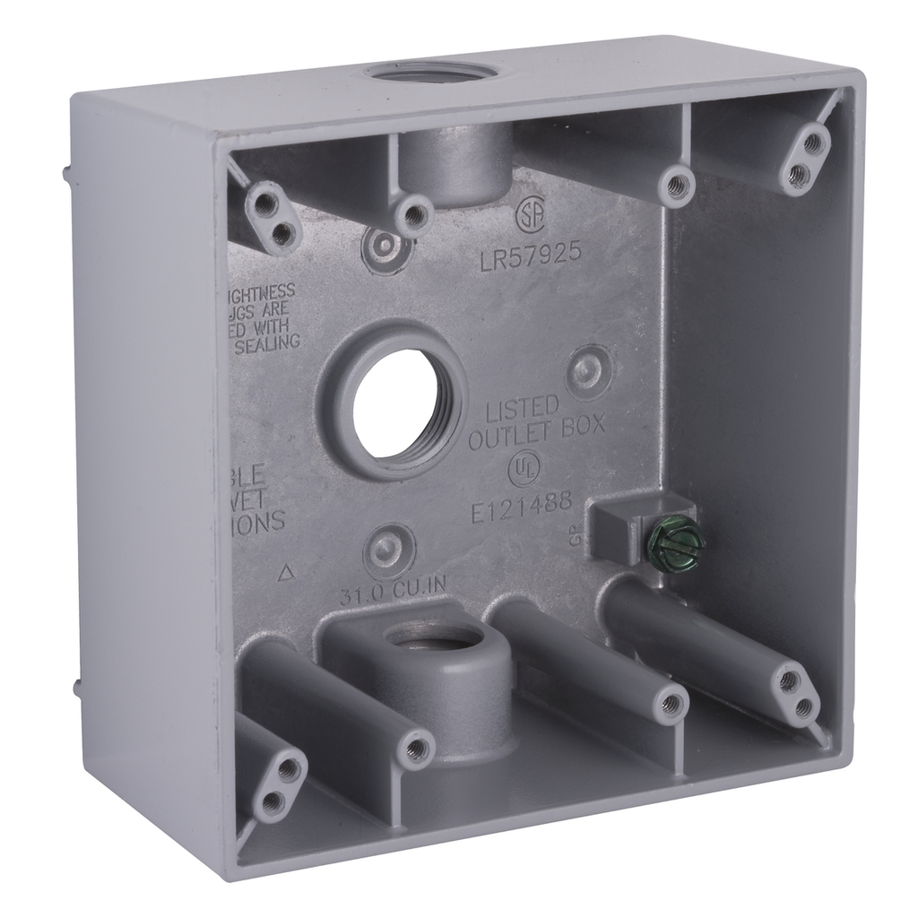 Raco 5333-0 Two Gang Weatherproof Box, (3) 1/2" Outlets | NorthEast ...