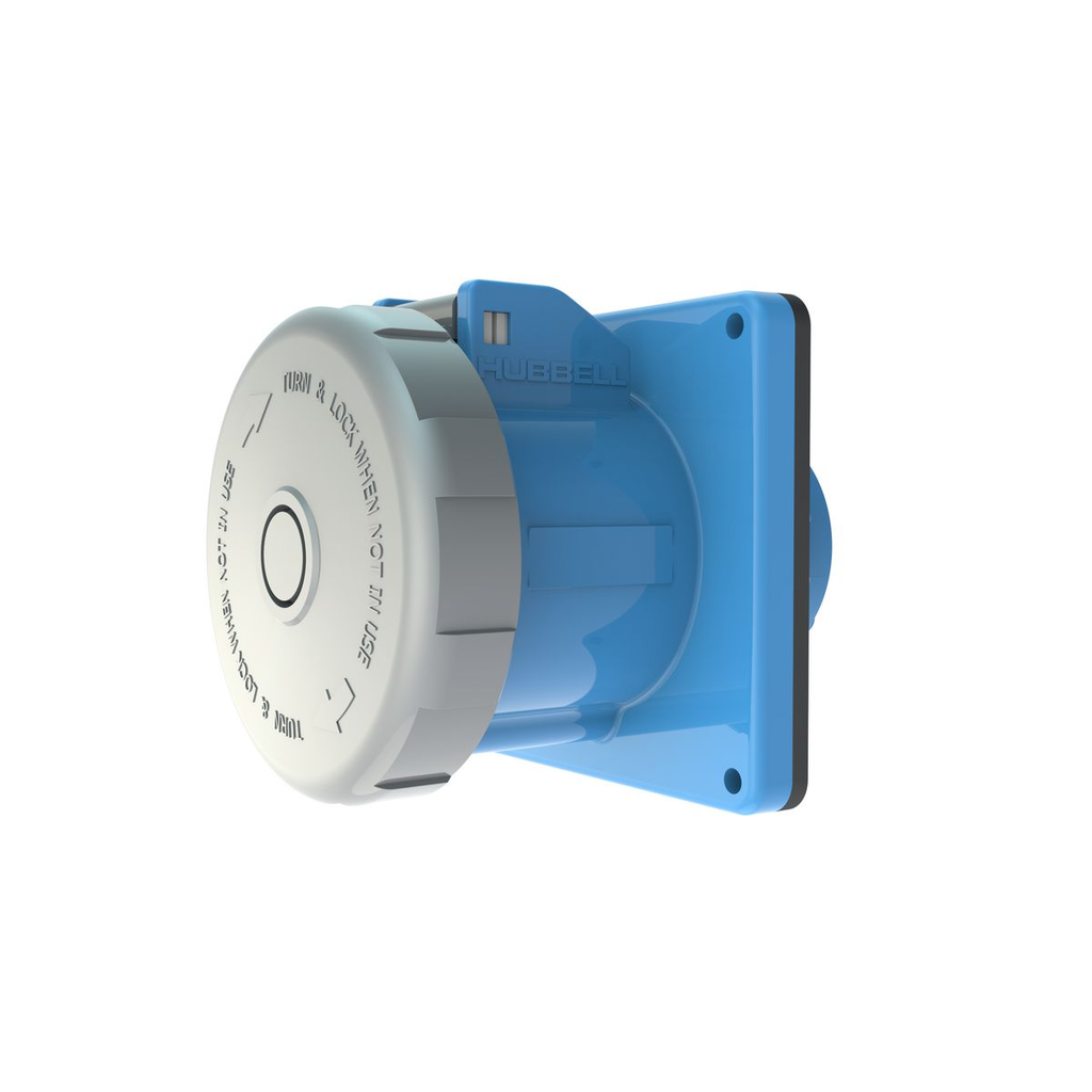 Hubbell HBL460R9W 60 Amp 250 Volt 3-Phase 3-Pole 4-Wire Watertight IEC ...