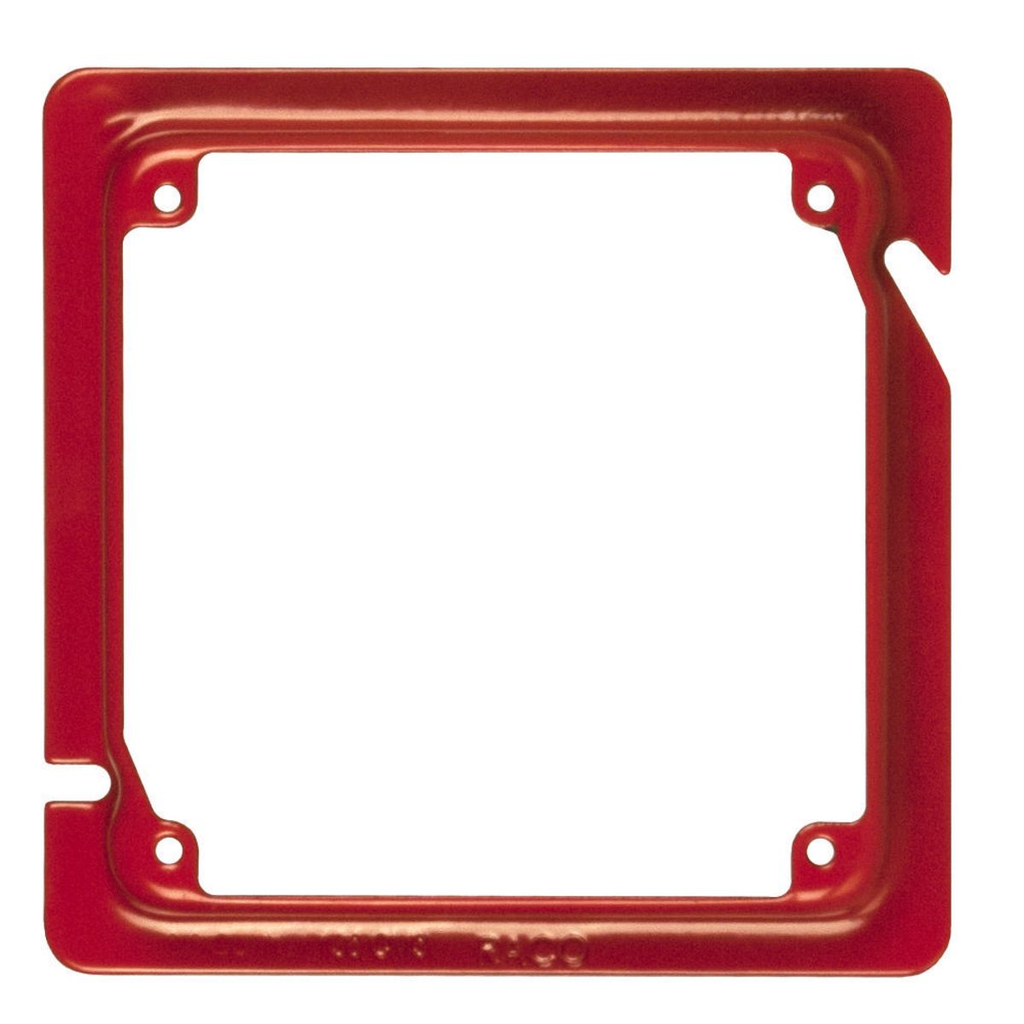 Raco 911-16 4-11/16" x 4" Life Safety Square Adapter Ring, 5/8" Raised, Red | Quality Electrical ...