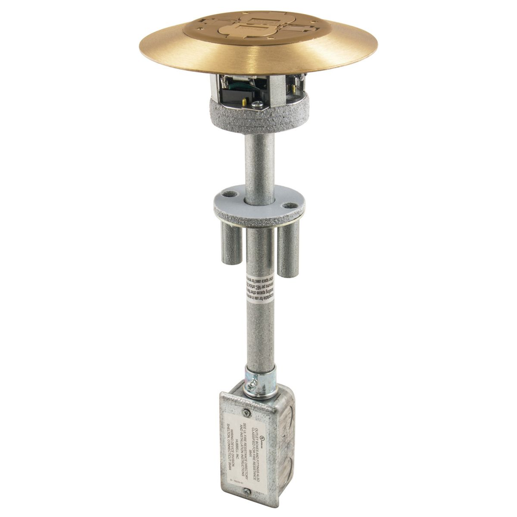Hubbell PT2X2BRS 2 x 2 Flush Brass 1-Piece Concrete Floor Fire Rated ...