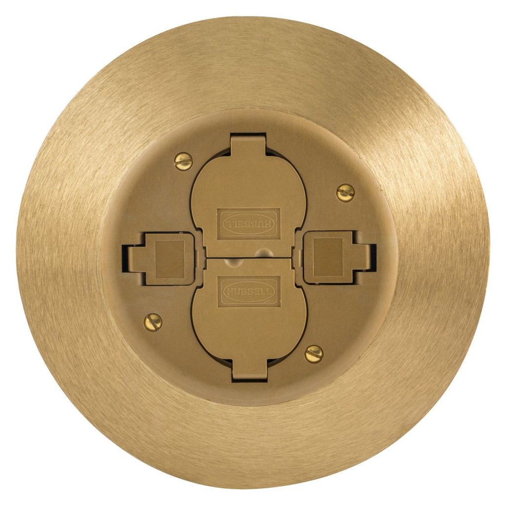 Hubbell PT2X2BRS 2 x 2 Flush Brass 1-Piece Concrete Floor Fire Rated ...