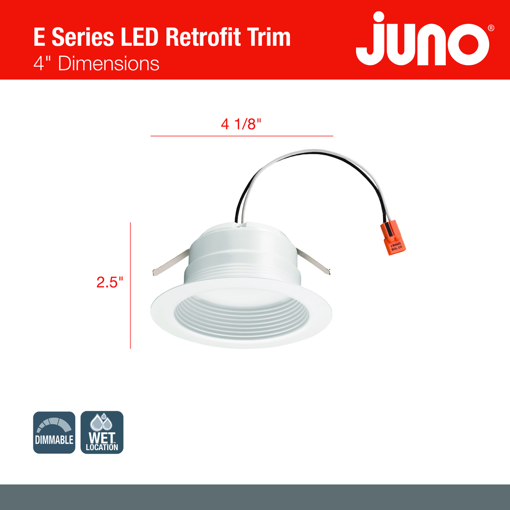 Lithonia 4BEMW-LED-27K-90CRI-M6 4" LED Retrofit Downlight, 650 Lumens, 2700K, 90CRI, 120V, White ...