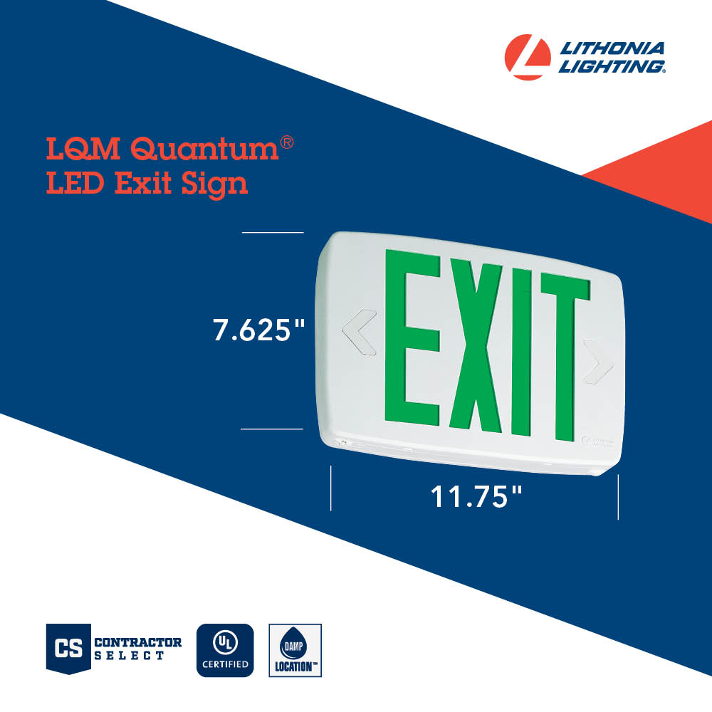 Lithonia LQM-SW3R-120/277-ELN 120/277v LED Exit Sign w/Red Letters ...