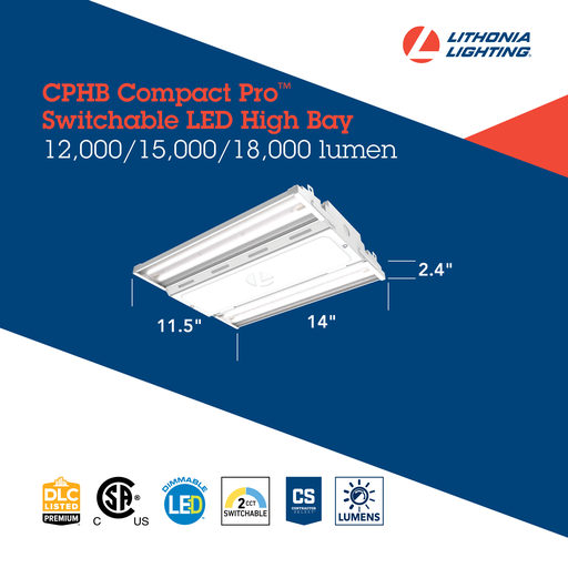 Lithonia CPHB-ALO13-MVOLT-SWW9-80CRI-DWH Compact Pro™ 14" Contractor ...
