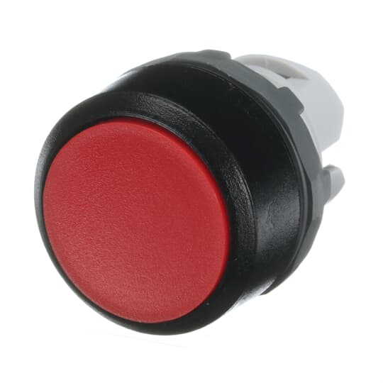 ABB MP1-10R Momentary Modular Pushbutton, Flush, Non-Illuminated, Black Plastic Bezel, Red ...