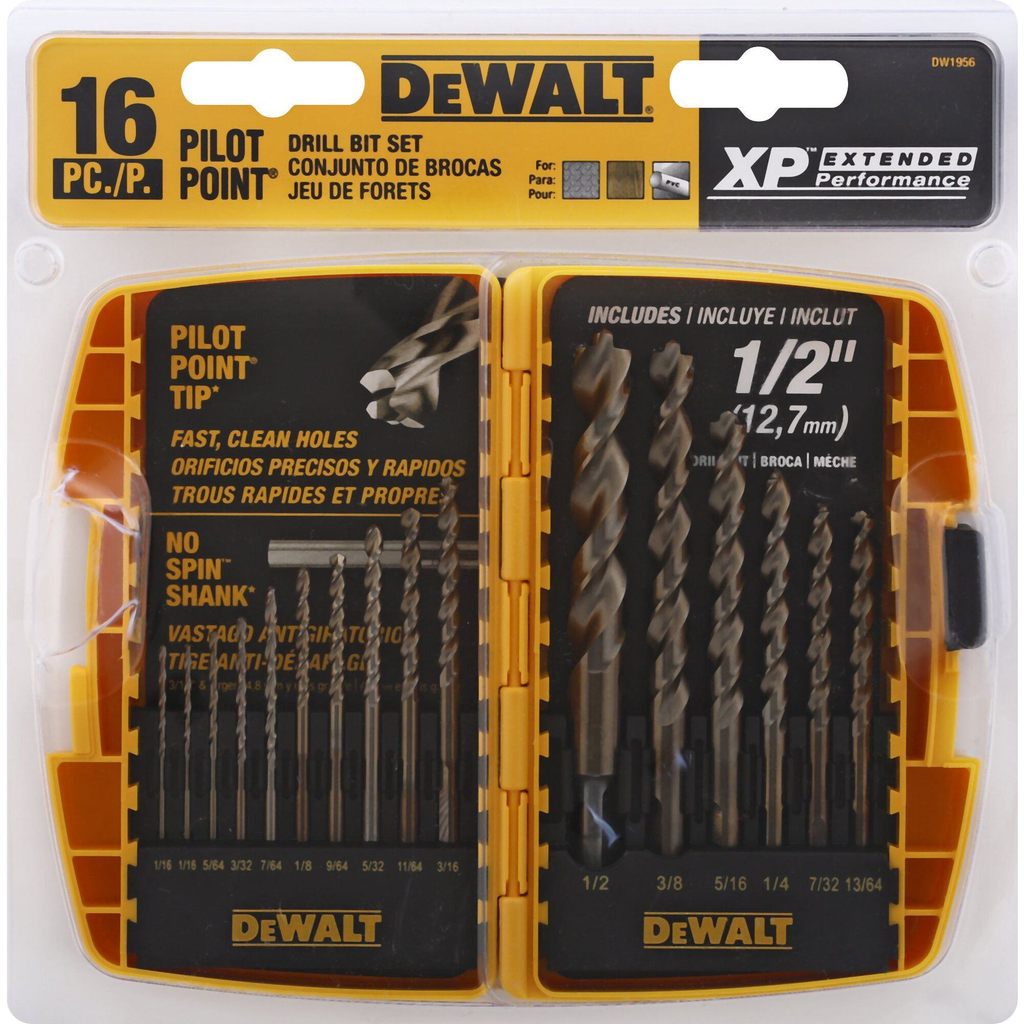 DeWalt DW1956 16 pc. PILOT POINT® Drill Bit Set | Cooper Electric