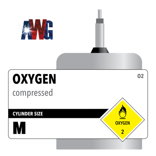 Oxygen, M, 2.0, Industrial, 99%, 125 ft3, High Pressure Steel (HPS ...