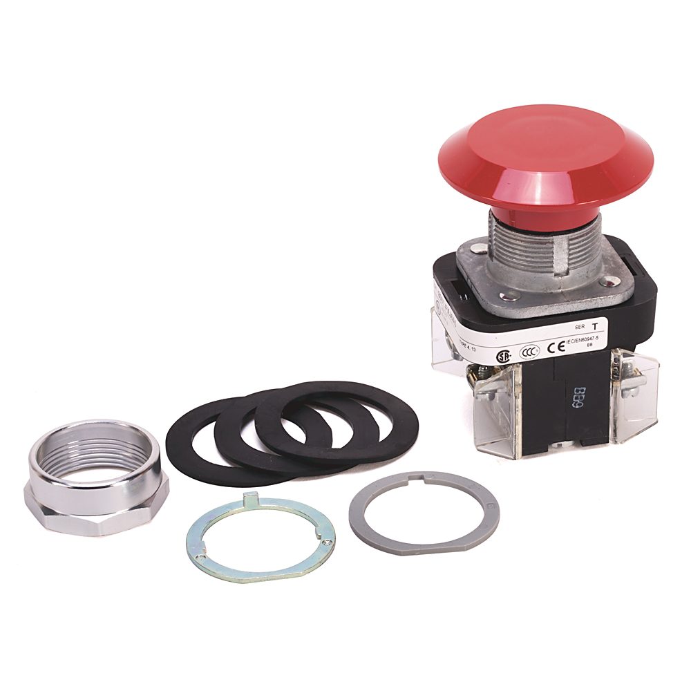 Allen-Bradley 800T-FXJ6A5 Maintained Jumbo Mushroom Push Button | Crawford Electric Supply