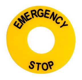 Emergency Stop Legend Plate | HESCO