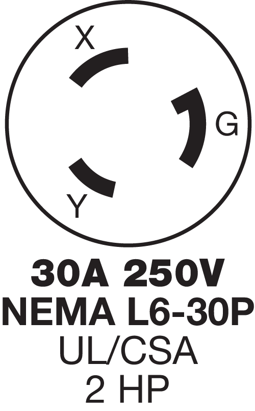 Hubbell HBL2621 30A 250V Twist-Lock INSULGRIP Black Nylon Plug ...