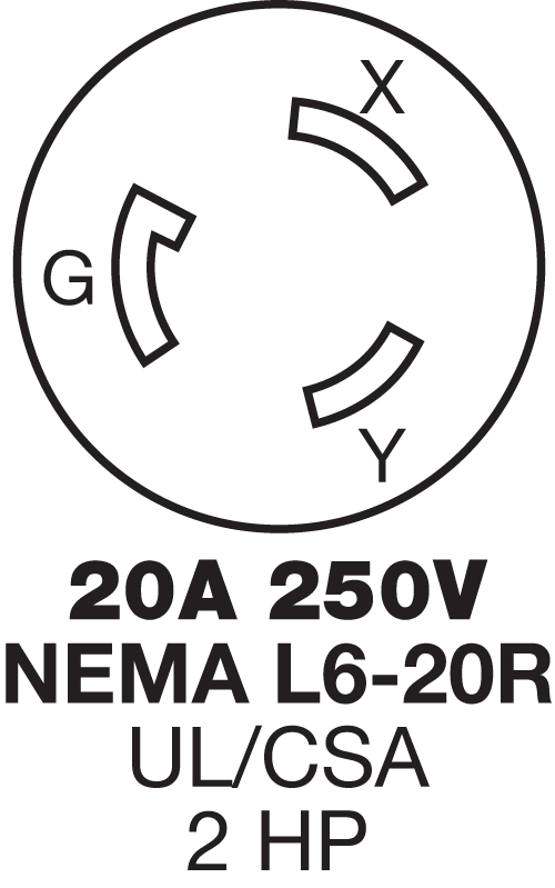 Hubbell HBL2320 20A 250V Twist-Lock Black Nylon Single Flush Receptacle ...