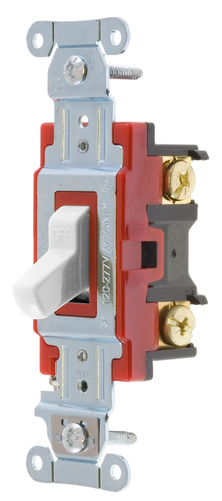 Hubbell 1222W Hubbell-PRO Toggle Switch, Double Pole, 20A 120/277V ...