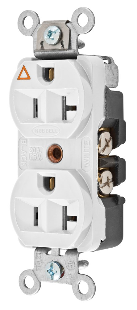 Hubbell CR5352IGW 20 Amp 125 Volt 2-Pole 3-Wire NEMA 5-20R White ...