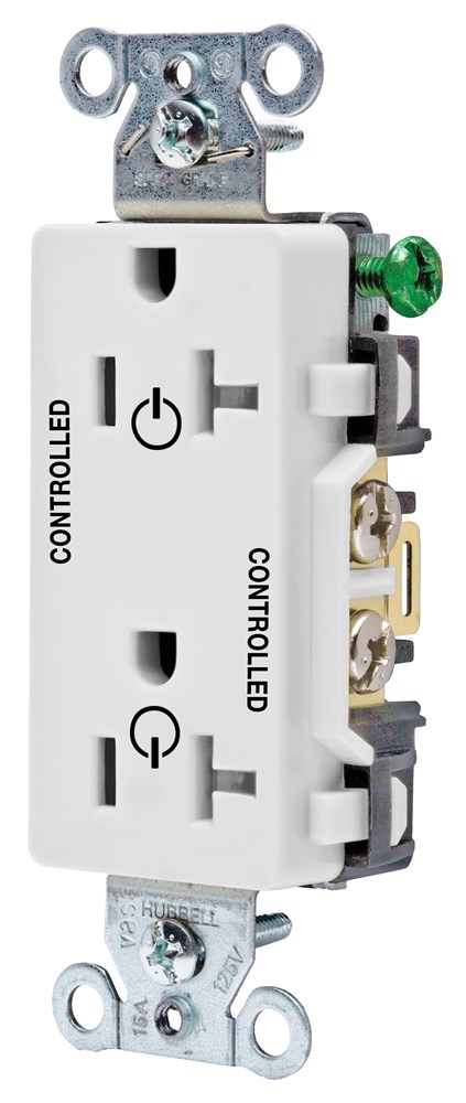 Hubbell DR20C2WHI2/2 CONTROLLED 20A 125V, B/S, DECO, WH | Cooper Electric