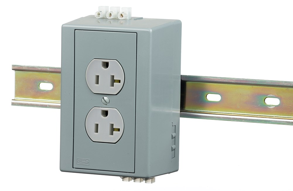 DIN Rail Utility Box- Duplex Receptacle