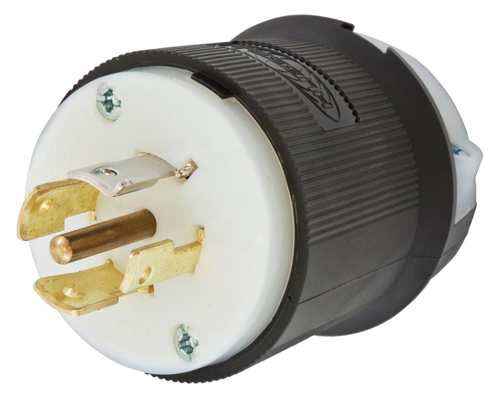 Hubbell HBL2531 20A 347/600V Twist-Lock Plug, L23-20P, Black/White