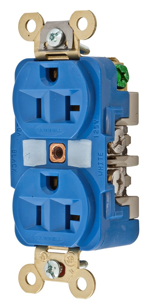 Hubbell HBL5362BL 20 Amp 125 Volt 2-Pole 3-Wire NEMA 5-20R Blue ...