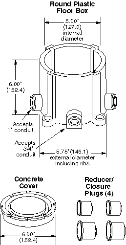 Hubbell PFB1 100 In? Plastic Round Floor Box | Capital Electric Supply