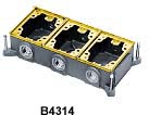 Hubbell B4314 3-Gang 16 In? Brass Cast Iron Rectangular Floor Box ...