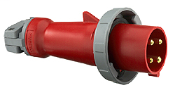 Hubbell HBL460P7W 60amp 3-Pole 4-Wire, 3ph 480V Pin & Sleeve Plug, IEC ...