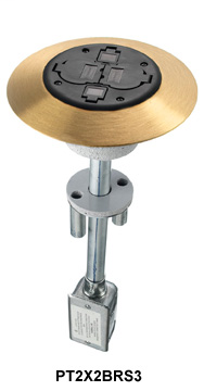Hubbell PT2X2BRS 2 x 2 Flush Brass 1-Piece Concrete Floor Fire Rated ...