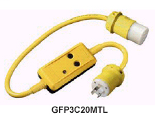 Hubbell GFP3C15MTL LOCKING GFCI CORD, 15A 120V, 3' MAN | Cooper Electric