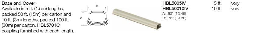 Hubbell HBL50010IV 1 Channel 1-Piece 10 Foot Painted Ivory Steel ...