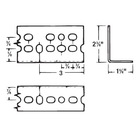 Kindorf RA-225-10 10 Foot x 2-3/8 Inch x 1-5/8 Inch 14 Gauge Steel ...