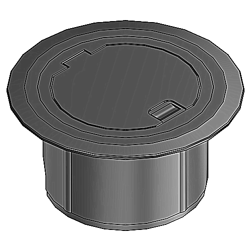 Steel City 68R-CST-BLK Black Round Recessed Cover | Viking Electric