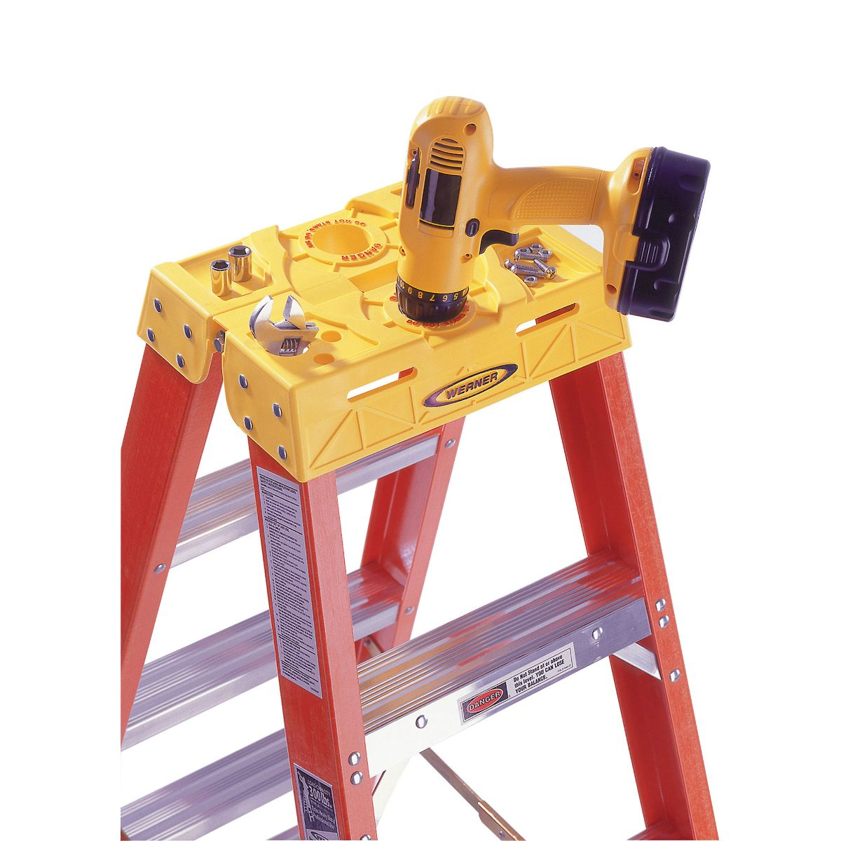 Werner T6204 4ft Type IA Fiberglass Twin Stepladder, 300lb Load ...