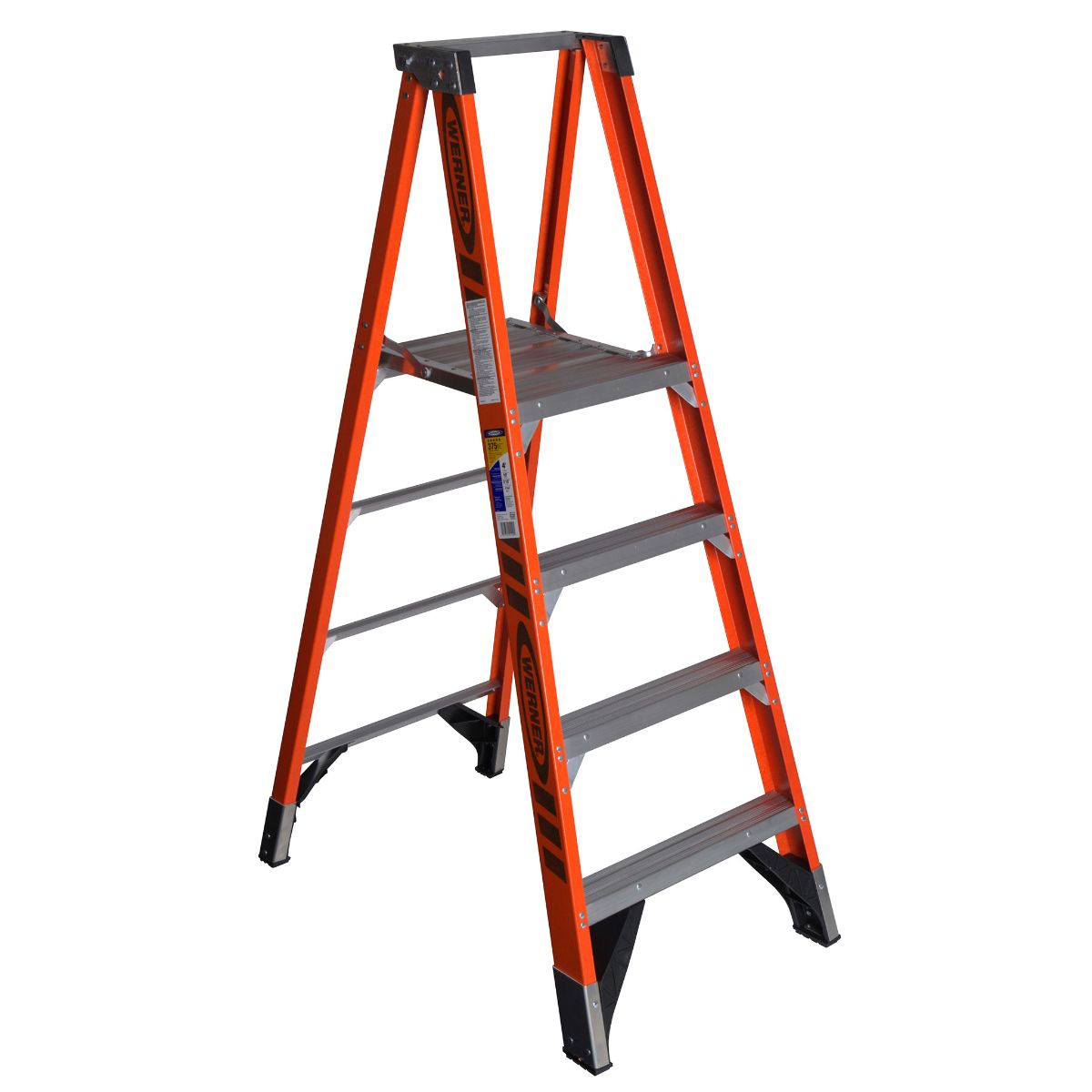 Werner P7404 4ft Fiberglass Platform Ladder, 10ft Reach Height, 375lb ...