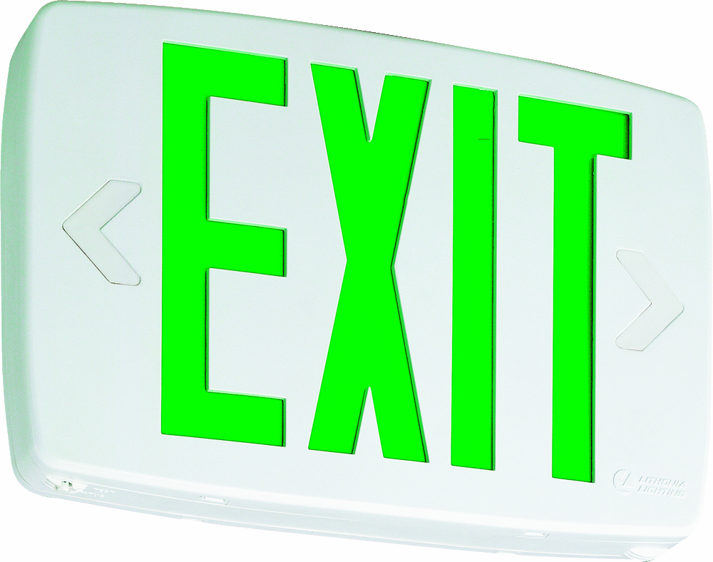Lithonia LQM-SW3G-120/277-ELN 120/277v LED Exit Sign w/Green Letters ...