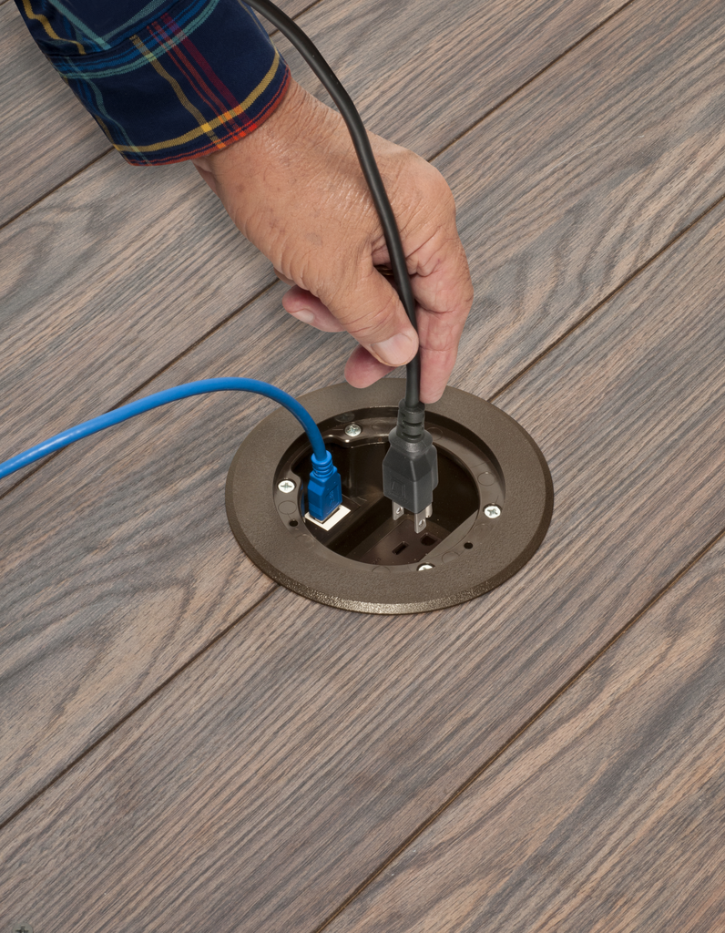 Arlington FLBC4560DBR Concrete Floor Box Cover Kit, Low Voltage Divider ...