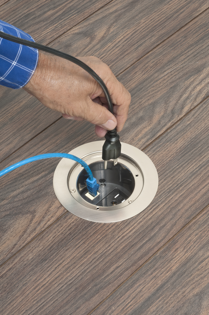 Arlington FLBC4580NL Recessed Concrete Floor Box Cover Kit, Low Voltage ...