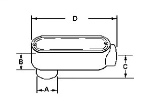 Rigid and IMC Conduit Body, Type LB, Aluminum, Cover and Gasket, Size 2 ...