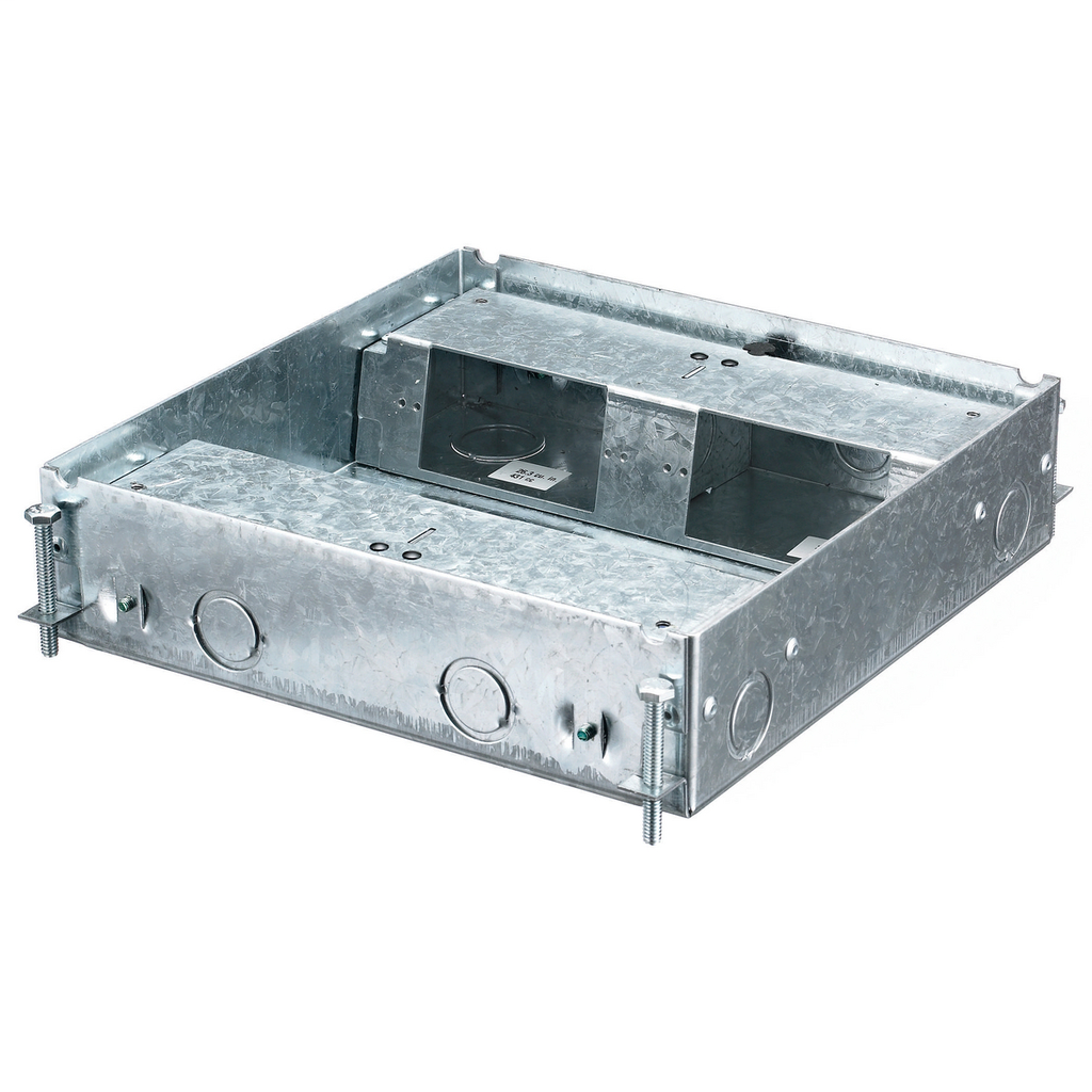 Hubbell HBLCFB401BASE 4-Gang 25.5 In? Stamped Steel Recessed Floor Box ...
